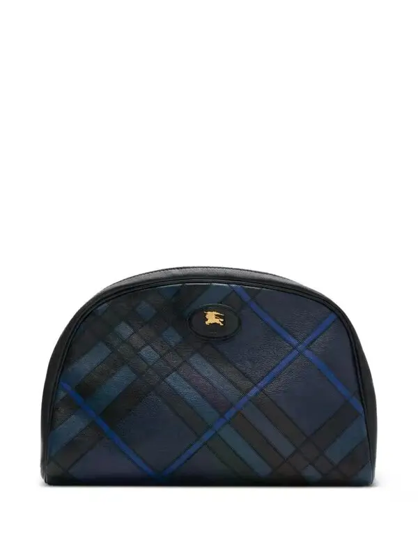 Burberry Check-pattern Wash Bag - Blue