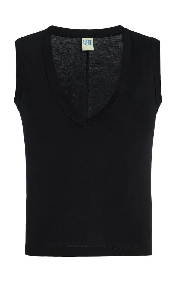 FLORE FLORE Dewi Cotton Tank Top - Black