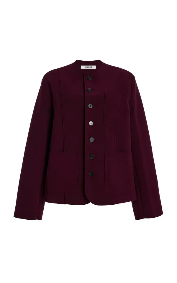 BIRROT Lay4 Crepe Jacket - Burgundy