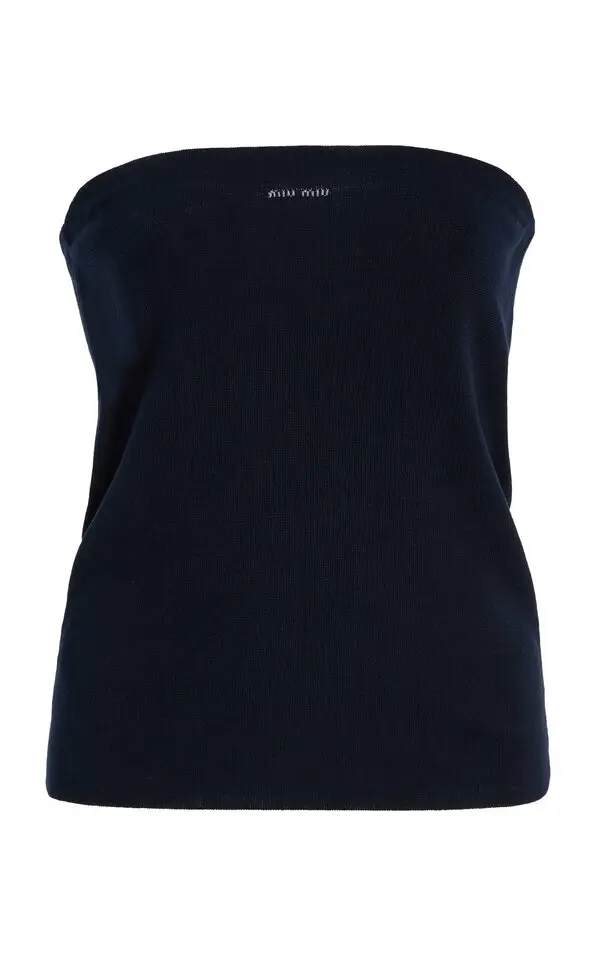 Miu Miu Knit Tube Top - Navy