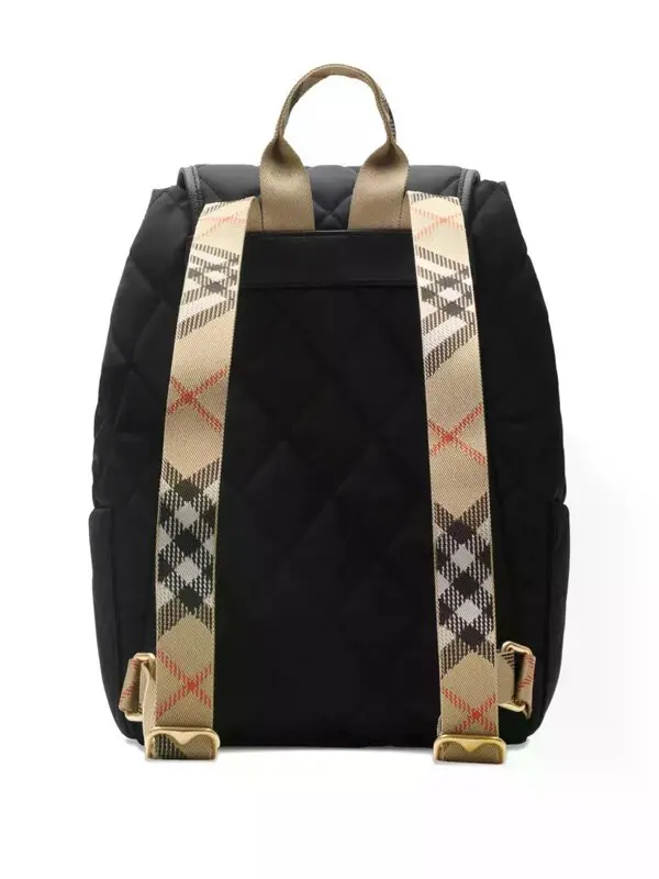 Burberry Horseshoe Quilted Leather-trimmed Backpack - Black