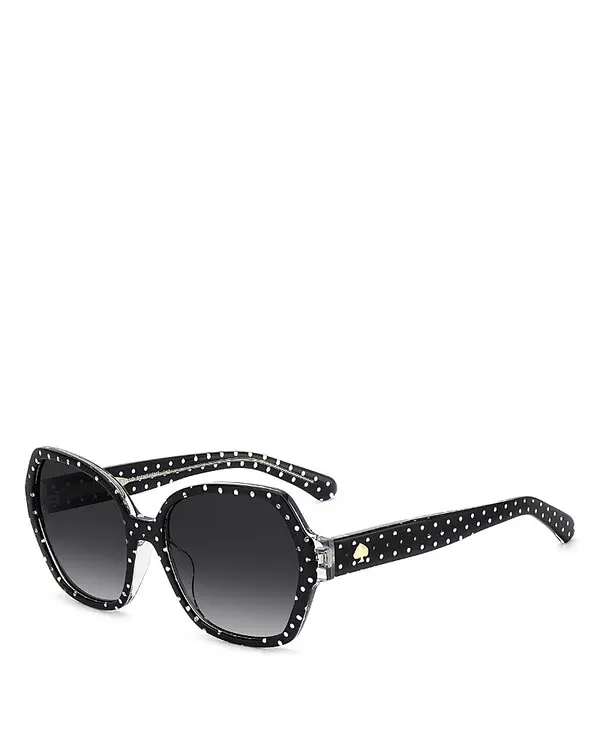 Kate Spade New York Layne Square Geometrical 57mm Sunglasses - Pattern Black