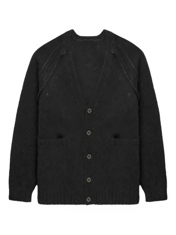 Undercover Buttoned Raglan-sleeve Cardigan - Black