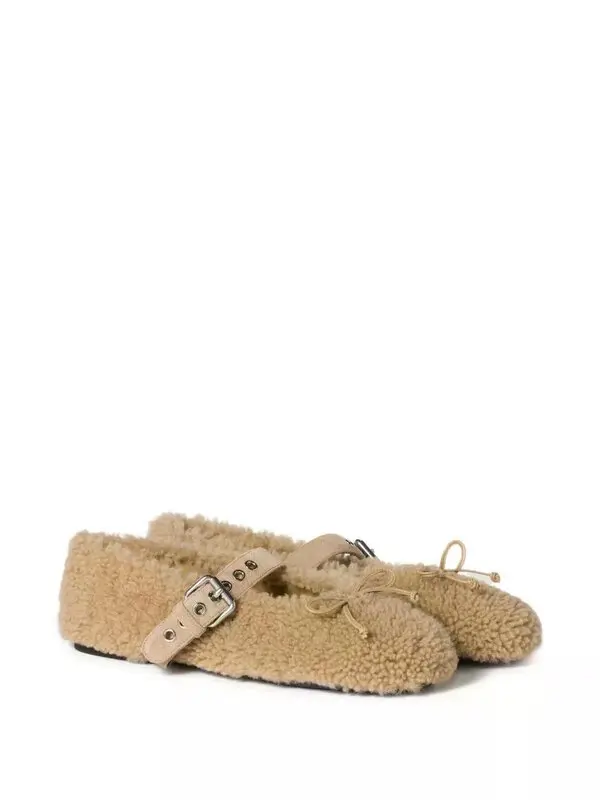 Miu Miu Shearling Ballet Flats