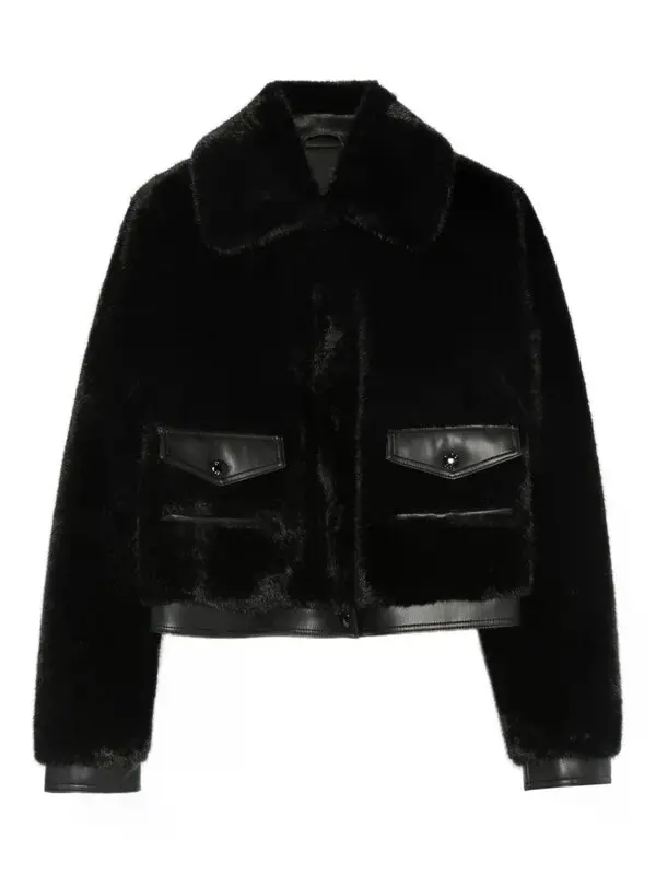 Patrizia Pepe Faux-fur Leather-trimmed Jacket