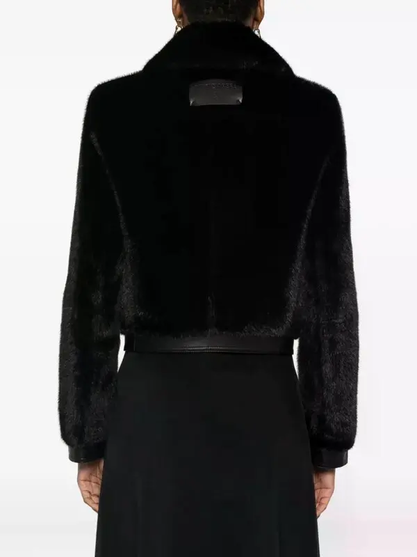 Patrizia Pepe Faux-fur Leather-trimmed Jacket
