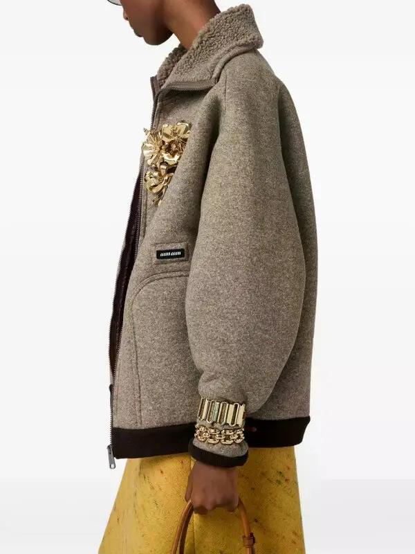 Miu Miu Bomber Jacket - Neutrals
