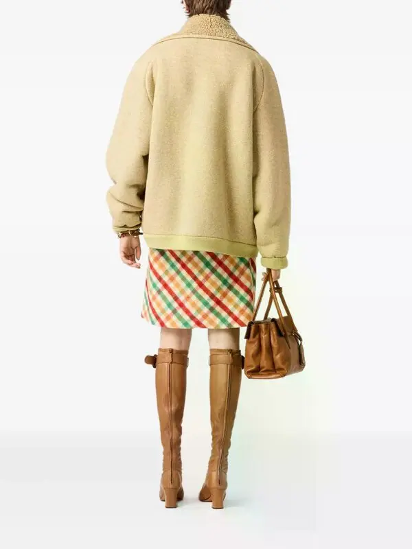 Miu Miu Zip-up Shearling Jacket - Neutrals