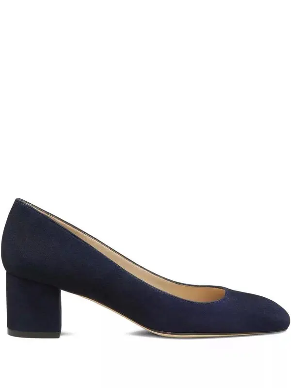 STUART WEITZMAN Maewe Block-heel Suede Pumps - Blue
