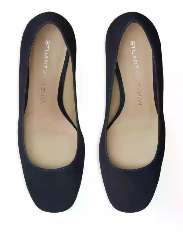 STUART WEITZMAN Maewe Block-heel Suede Pumps - Blue