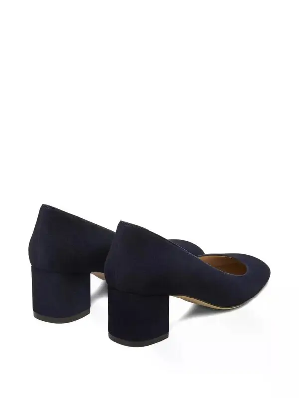 STUART WEITZMAN Maewe Block-heel Suede Pumps - Blue
