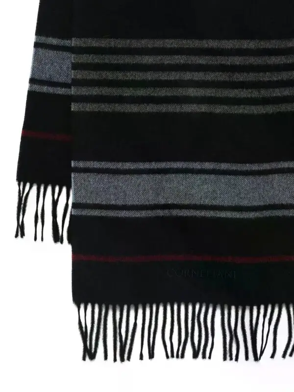 Corneliani Striped Fringed Scarf