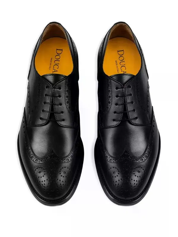 DOUCAL'S Leather Lace-up Brogues - Black