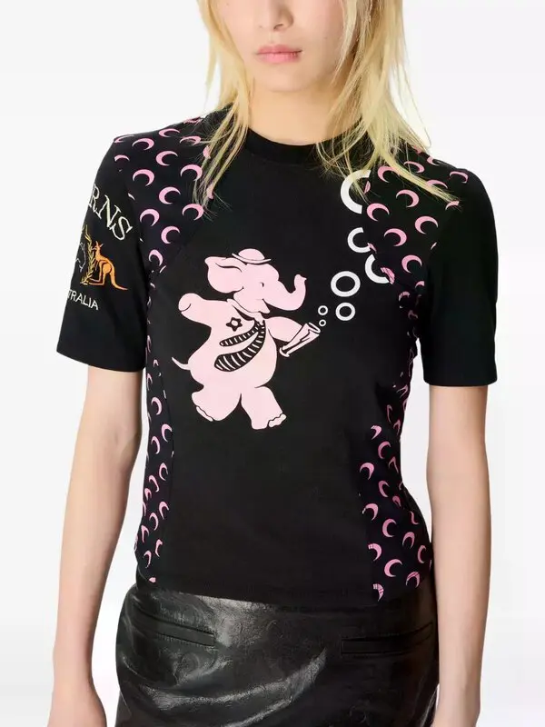MARINE SERRE Logo-print Elephant Graphic T-shirt