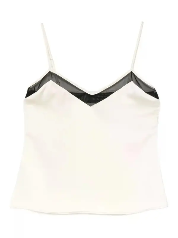 Imperial V-neck Spaghetti Strap Top - Neutrals