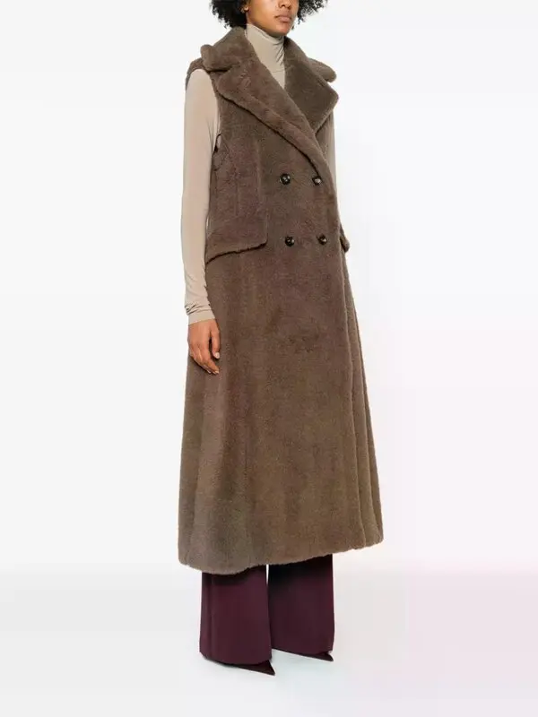Max Mara Boario Double-breasted Sleeveless Coat - Brown