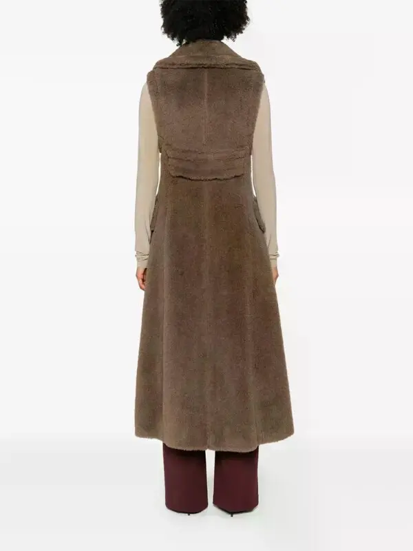 Max Mara Boario Double-breasted Sleeveless Coat - Brown