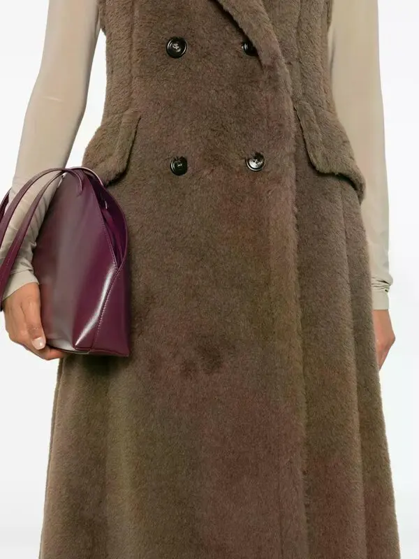 Max Mara Boario Double-breasted Sleeveless Coat - Brown