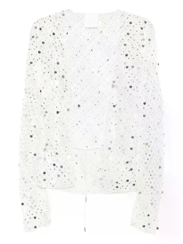 Paris Georgia Vera Sequin-embellished Top - Neutrals
