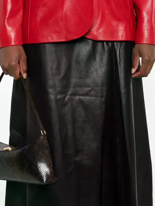 PENCE 1979 Leather A-line Midi Skirt