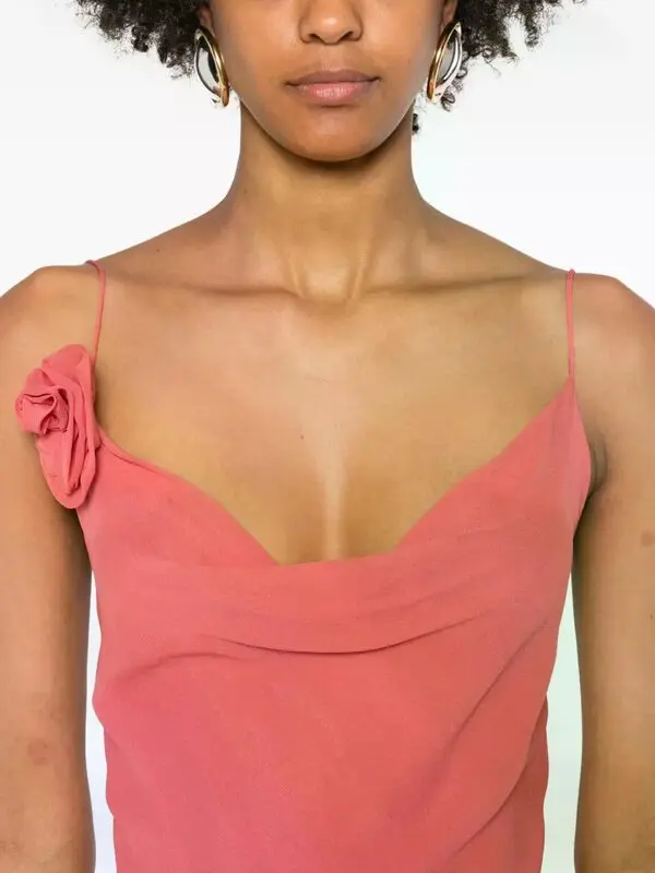 Paris Georgia Julia Rose-embellished Asymmetrical Dress