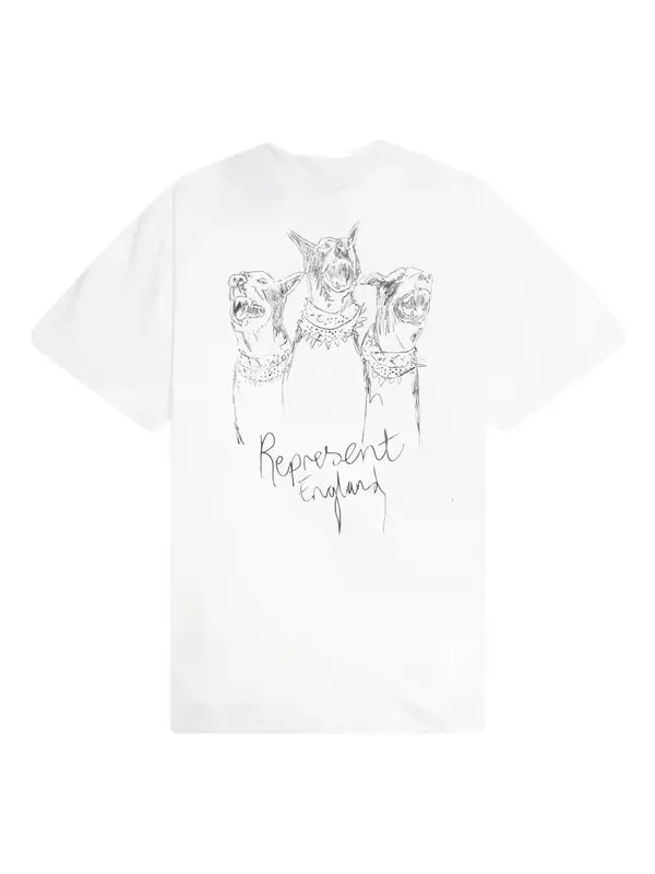 REPRESENT Hand Drawn Thoroughbred Graphic-print T-shirt - White
