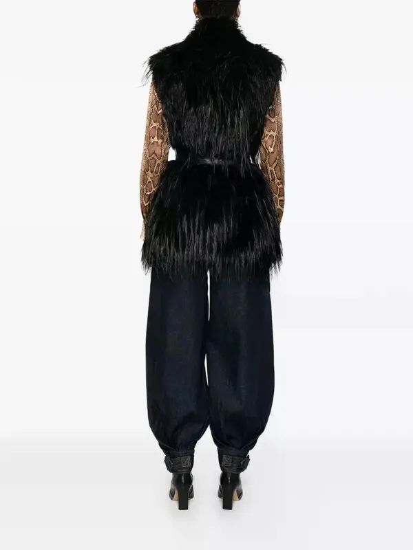 Pinko Faux-fur Gilet With Belt