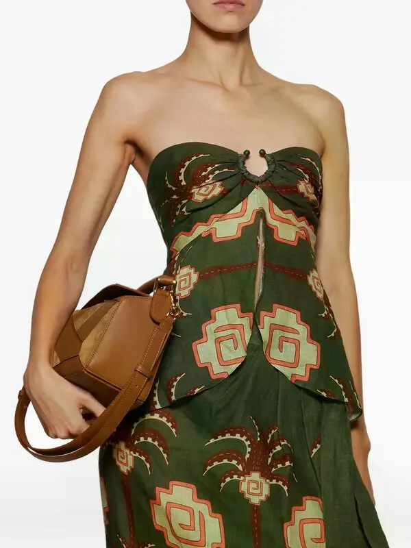 Johanna Ortiz Arkana Ring-detail Strapless Top - Green
