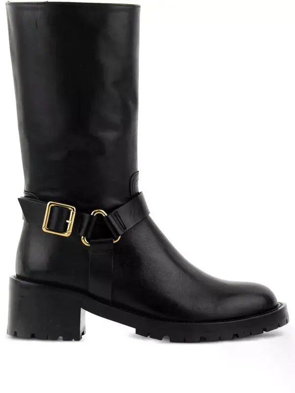 PAUL WARMER Buckle-strap Leather Boots