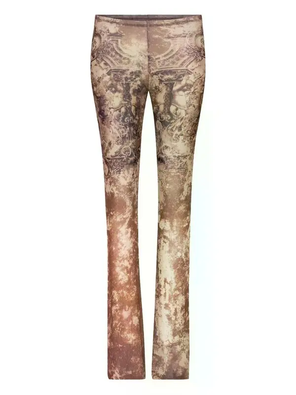 JEAN PAUL GAULTIER Medallion-print Trousers - Neutrals