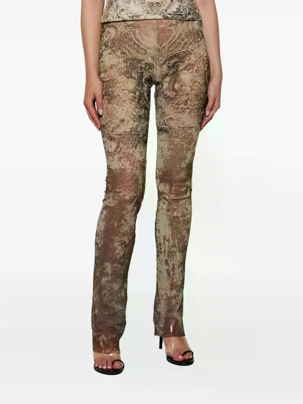 JEAN PAUL GAULTIER Medallion-print Trousers - Neutrals