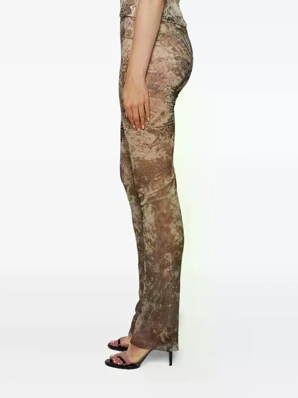 JEAN PAUL GAULTIER Medallion-print Trousers - Neutrals