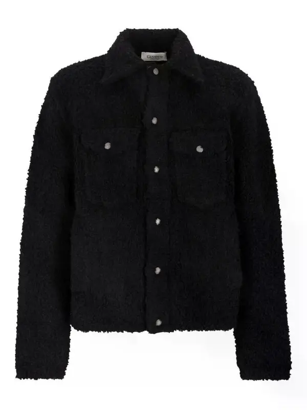 LANEUS Textured Button-fastening Shirt Jacket - Black