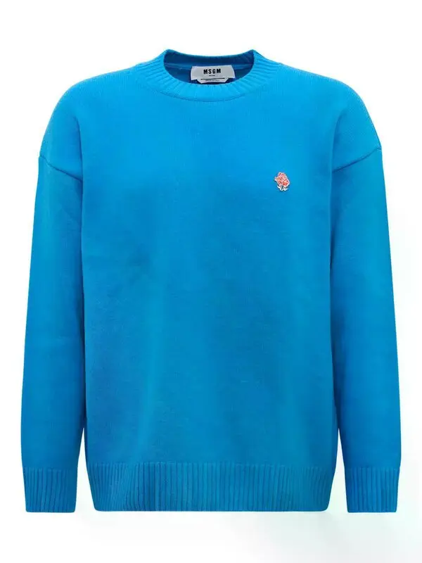MSGM Rose Embroidery Crew-neck Sweater