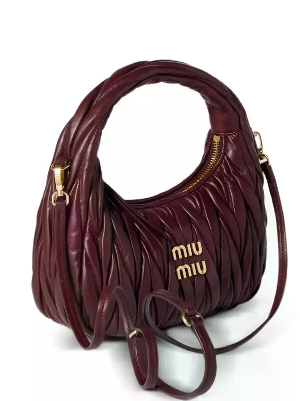 Miu Miu Wander Matelassé Nappa Leather Shoulder Bag - Red