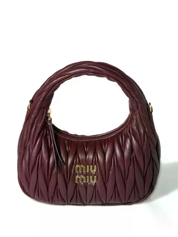Miu Miu Wander Matelassé Nappa Leather Shoulder Bag - Red