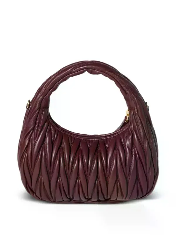 Miu Miu Wander Matelassé Nappa Leather Shoulder Bag - Red