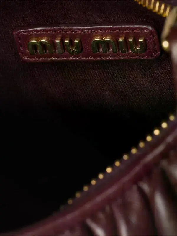 Miu Miu Wander Matelassé Nappa Leather Shoulder Bag - Red