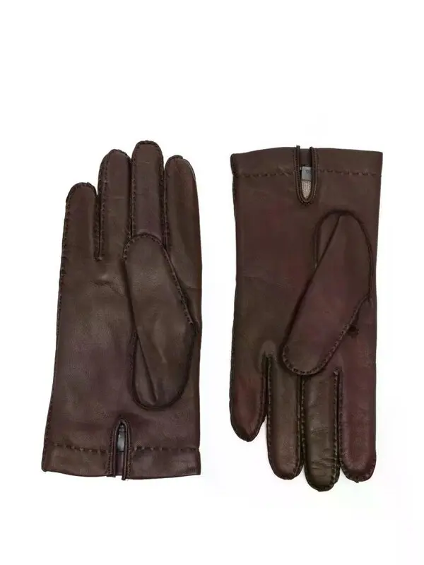 Corneliani Leather Gloves - Brown