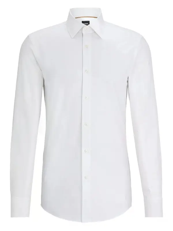 BOSS Long-sleeve Button-down Shirt - White