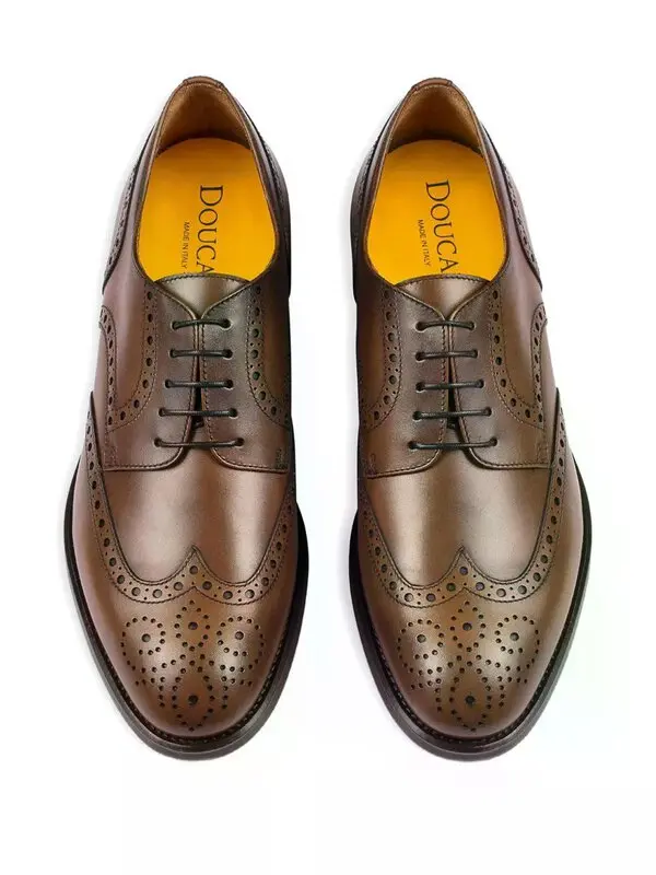 DOUCAL'S Leather Lace-up Brogues - Brown