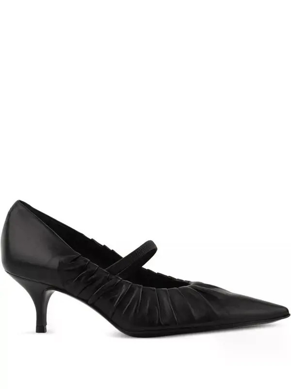 PAUL WARMER Pleated Kitten-heel Pumps