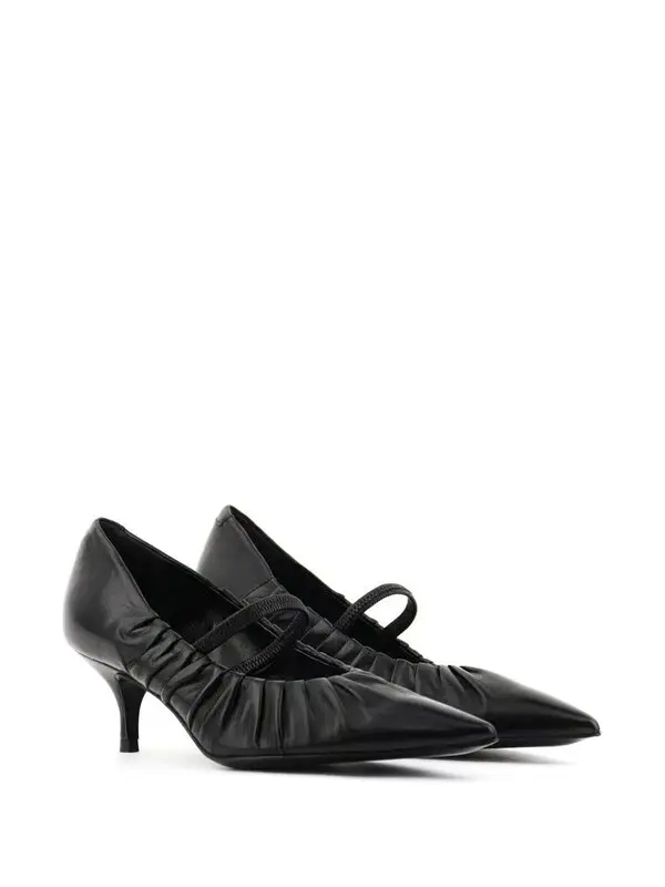 PAUL WARMER Pleated Kitten-heel Pumps