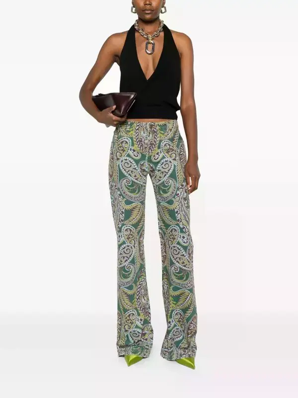 Etro Paisley Print Straight Leg Jeans