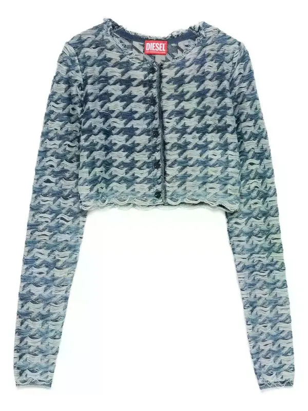 DIESEL Houndstooth Pattern Cardigan