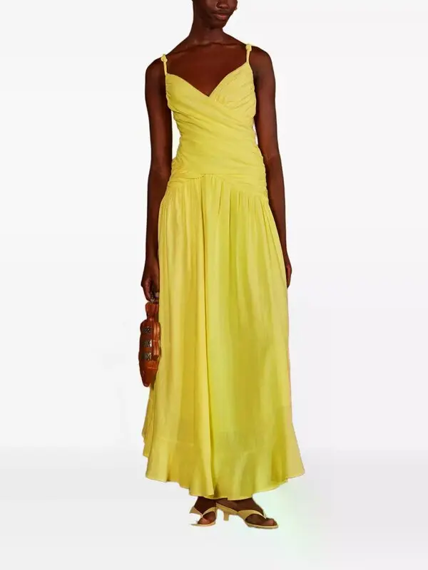 Farm Rio Knotted-strap Ruffled Maxi Dress