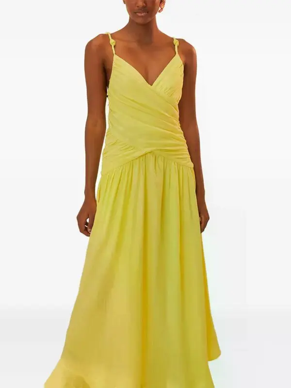 Farm Rio Knotted-strap Ruffled Maxi Dress