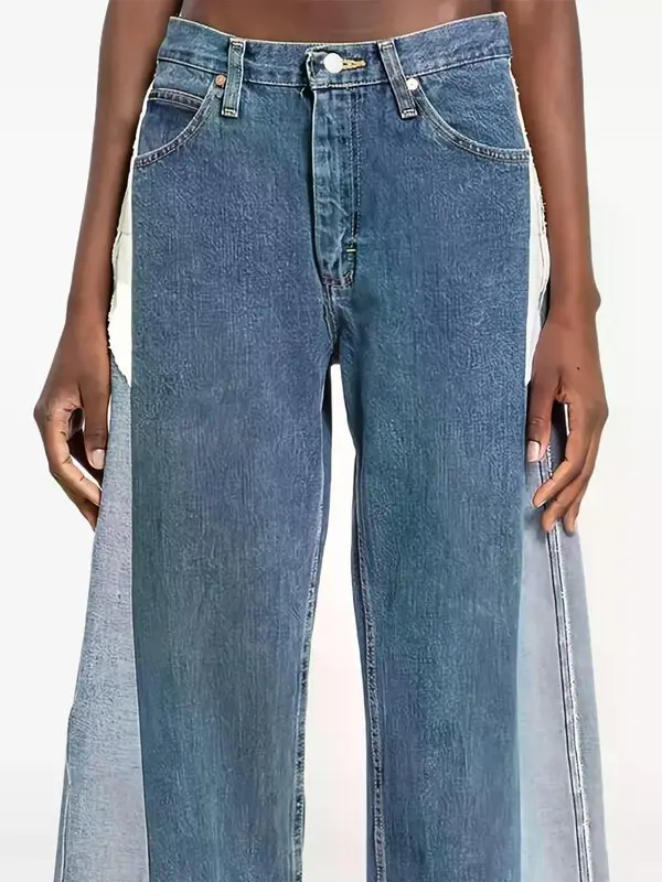 E.L.V. DENIM Paneled Frayed Jeans