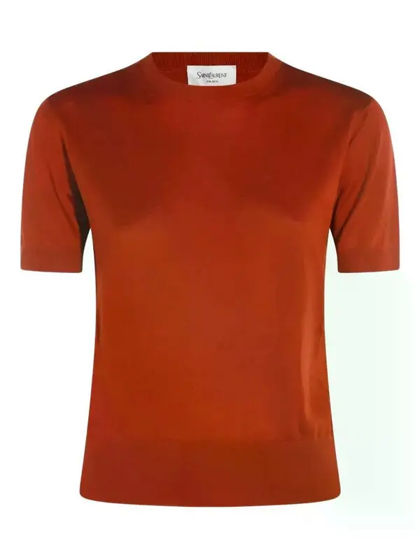 Saint Laurent Short-sleeve Crew-neck Sweater - Orange
