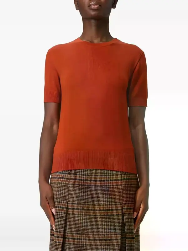 Saint Laurent Short-sleeve Crew-neck Sweater - Orange